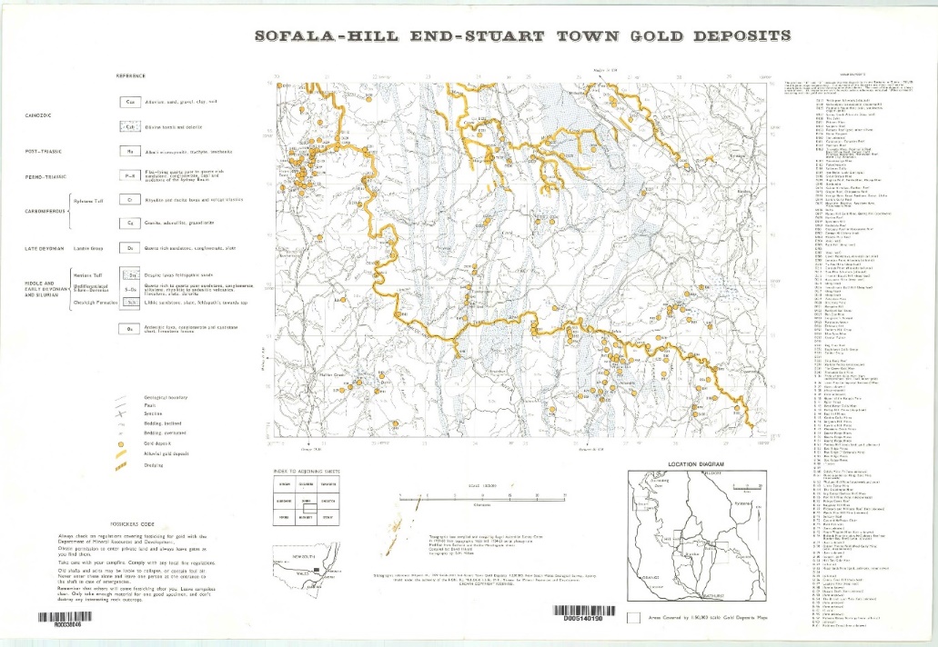 Sofala-Hill End-Stuart Town Gold Deposits Map | Hill End & Tambaroora ...